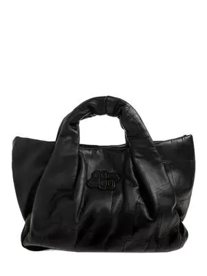 Munthe Leather Croc-effect Tote Bag - Black