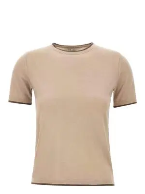 Max Mara S Max Mara Ribbed-Trim Wool Sweater Neutrals