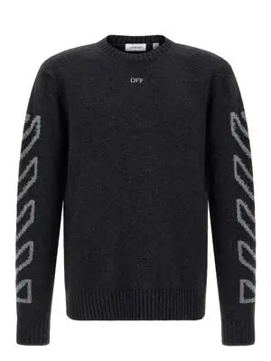 Off-White Diag Arrow Intarsia Sweater - Grey