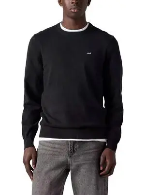 LEVI'S Crew Neck Sweatshirt With Embroidered Logo - Black
