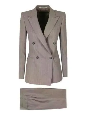 Tagliatore Pinstripe Double-breasted Suit - Brown