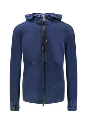 Kiton Drawstring-hood Zip-up Hoodie - Blue
