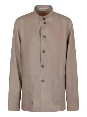 Tagliatore Mandarin-collar Linen Jacket - Neutrals