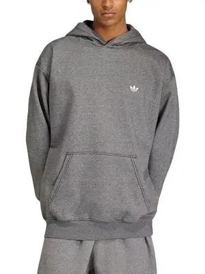 Adidas Logo-embroidered Loose-fit Hoodie - Grey
