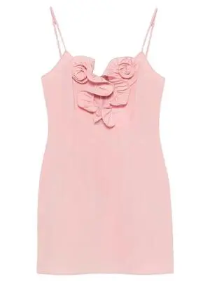 Magda Butrym Mini Ruffled Floral-appliqué Dress Pink