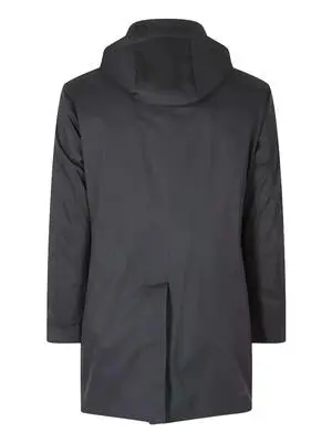 MOORER Hooded Single-breasted Jacket - Blue
