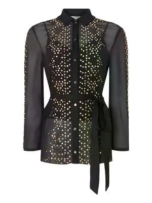TEMPERLEY LONDON Stud-embellished Oberon Shirt - Black
