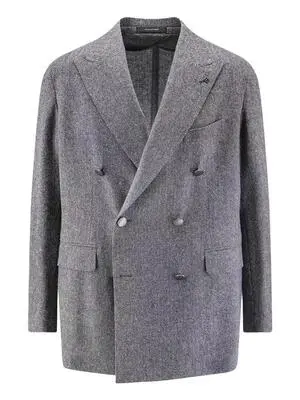 Tagliatore Double-breasted Herringbone Blazer - Grey