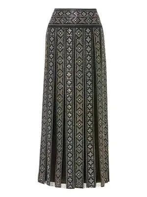 TEMPERLEY LONDON Gallantry Pleated Maxi Skirt - Black