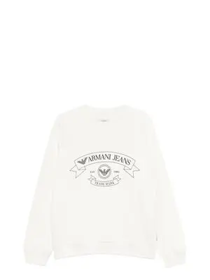Emporio Armani Logo-print Raglan-sleeve Sweatshirt - White