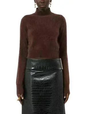 Sportmax Agio Cropped Cashmere Sweater - Brown