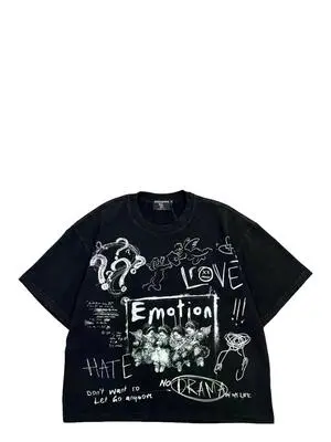 Mixed Emotion Chaos Graphic-print T-shirt - Black