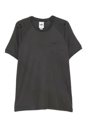 Adidas Raglan-sleeve Logo-patch T-shirt - Grey