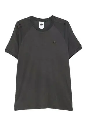 Adidas Raglan-sleeve Logo-patch T-shirt - Grey