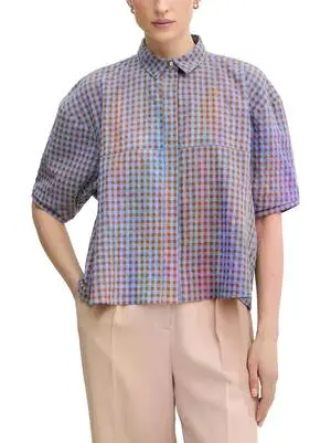 SESSUN Florentina Gingham Check Shirt - Blue