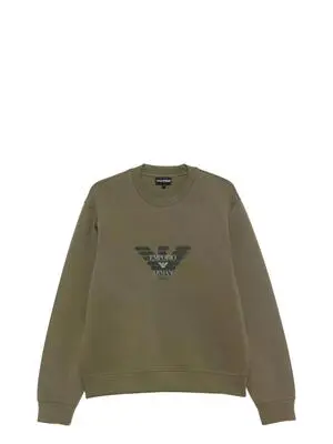 Emporio Armani Logo-print Crew-neck Sweatshirt - Green