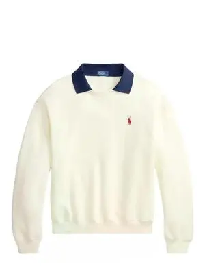 POLO RALPH LAUREN Logo-embroidered Contrast-collar Sweater