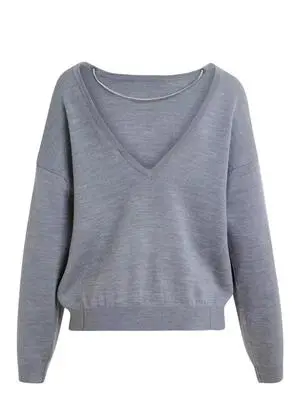 Essentiel Antwerp Chain Detail Sweater - Grey
