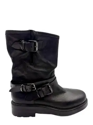 STRATEGIA SHOES Strategia Leather Buckle Detail Boots - Black