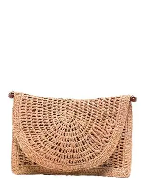 CHLOÉ Crochet-knit Logo-embroidered Clutch Bag