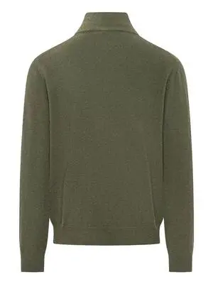 Malo Malo Quarter-Zip Cashmere Sweater Green