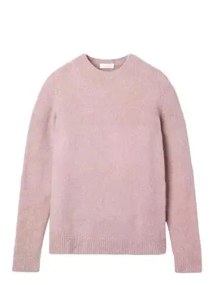 ROBERTO COLLINA Bouclé-knit Crew-neck Sweater - Pink