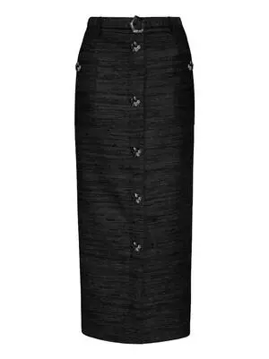 VIOLANTE NESSI Violante Nessi Belted Silk-Tweed Midi Skirt