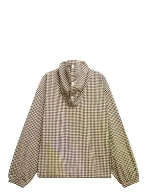 Marni Checked Funnel-neck Shirt - Neutrals