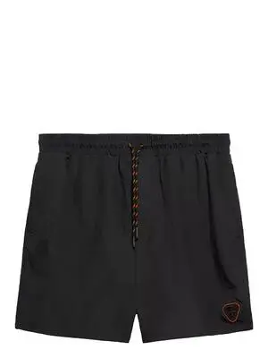 GERTRUDE Logo-patch Drawstring Swim Shorts - Black