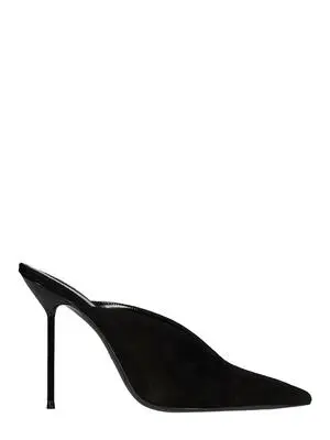 Paris Texas Pointed Toe Suede Mules - Black
