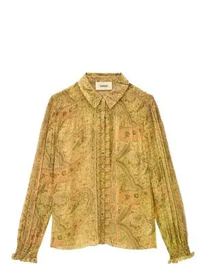 BA&SH Cleo Paisley-print Smocked Blouse