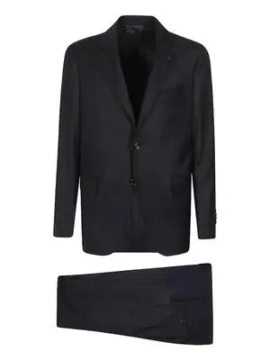 LARDINI Wool Single-breasted Suit - Black