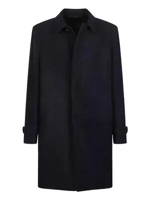 LARDINI Wool Button-cuff Coat - Blue