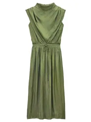 Ba&sh Celea Draped Midi Dress - Green