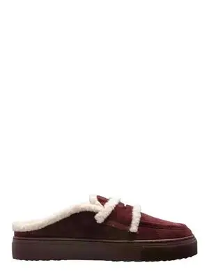 Inuikii Shearling Trim Mules - Red