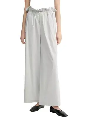 ISABELLE BLANCHE Drawstring Ruffled Waist Trousers - Grey