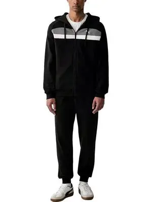 PUMA Colour-block Zip-up Hoodie - Black
