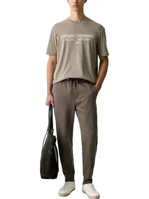 Armani Exchange Logo-print Crew-neck T-shirt - Neutrals