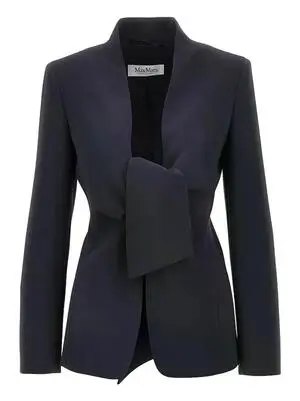 Max Mara Cady Jacket With Sash Detail - Midnightblue Blue
