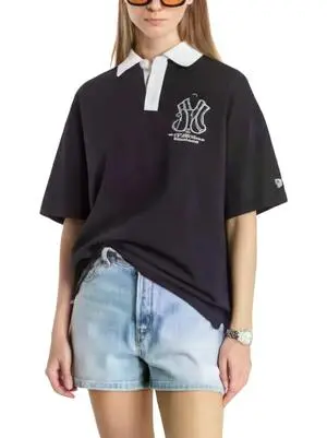 New Era New York Yankees Logo-embroidered Polo Shirt - Black