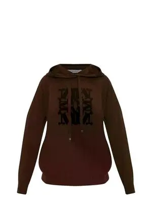 Max Mara Max Mara Graphic Wool Hoodie Brown