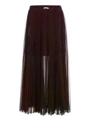 PATRIZIA PEPE Pleated Semi-sheer Maxi Skirt