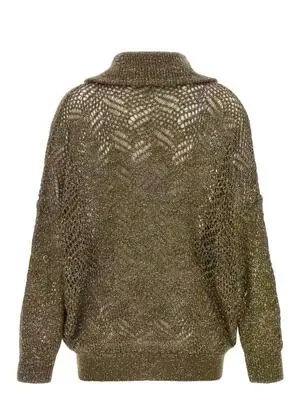 Brunello Cucinelli Sequin Embellished Zip-up Cardigan - Brown