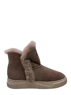 VOILE BLANCHE Shearling-lined Suede Ankle Boots - Grey