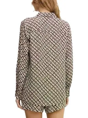 Melissa Odabash Millie Chain-print Button-up Shirt - Brown
