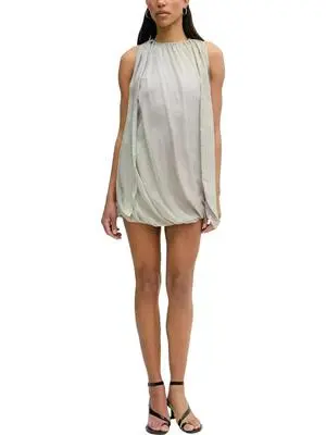 ISABELLE BLANCHE Draped Sleeveless Mini Dress - Grey