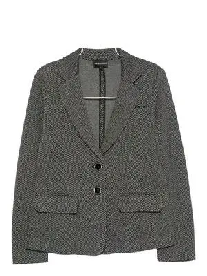Emporio Armani Herringbone-pattern Single-breasted Jacket - Grey