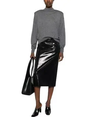 THE FRANKIE SHOP Rue Padded-shoulder High-neck Sweater - Grey