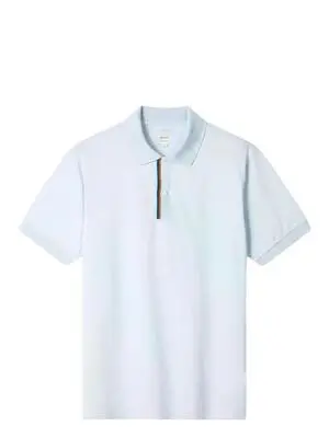 PAUL SMITH Sky Blue Signature-stripe-trim Polo Shirt