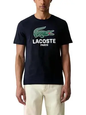 Lacoste Logo-print Short-sleeve Cotton T-shirt - Blue
